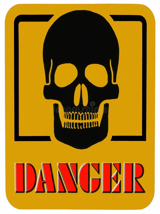 DANGER of DEATH - Hazard Warning Sign Stock Photo - Image of noxious ...