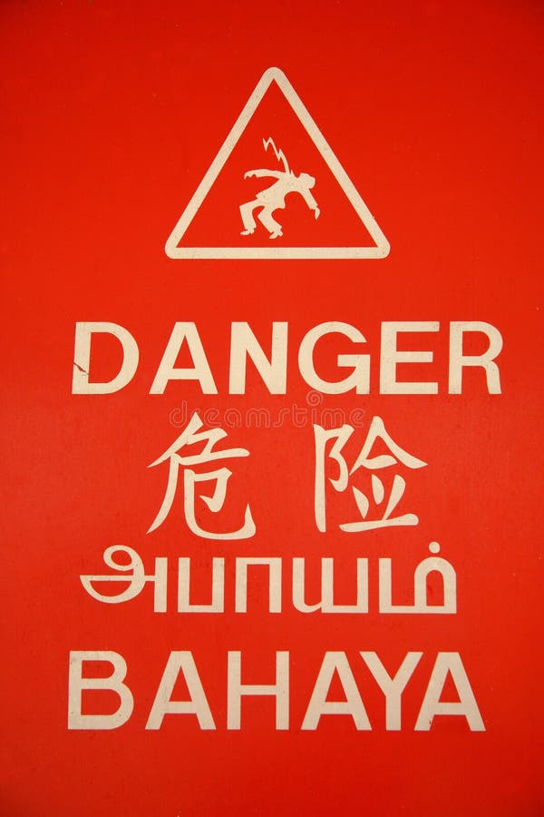 Danger sign stock photo. Image of spooky, malay, white - 9839982