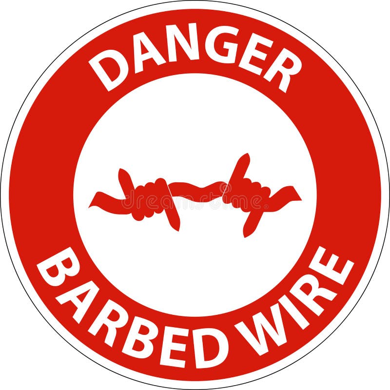 Danger Sign Barbed Wire on White Background Stock Vector - Illustration ...