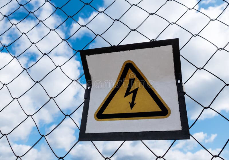 Danger Sign on Blue Sky and Clouds Background Stock Photo - Image of ...