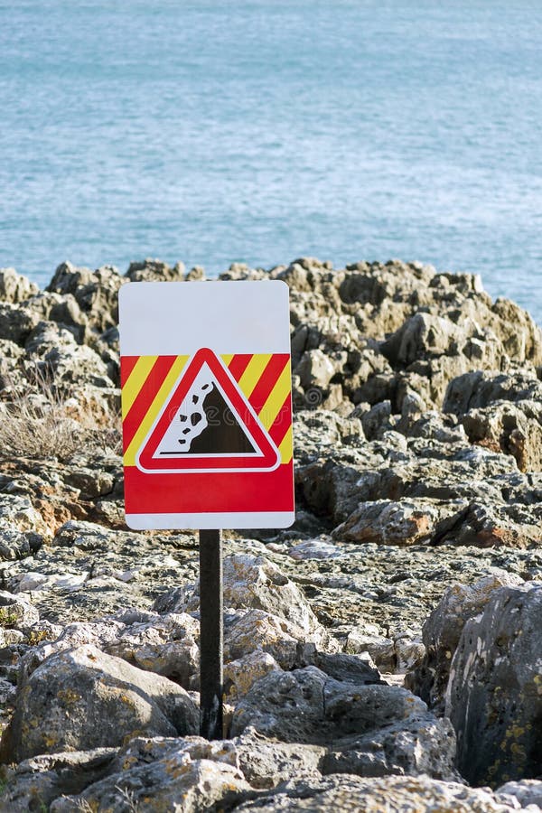 Falling rocks sign stock image. Image of injury, travel - 30000869