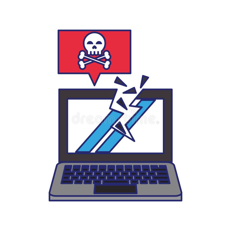 Danger Sign with Computer Blue Lines Stock Vector - Illustration of ...