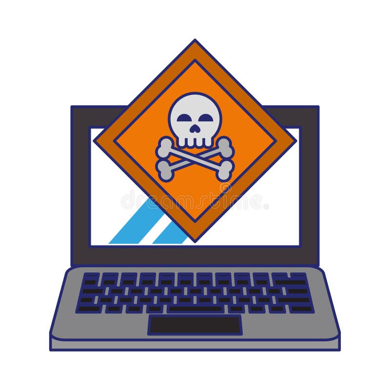 Danger Sign With Computer Blue Lines Stock Vector - Illustration of ...
