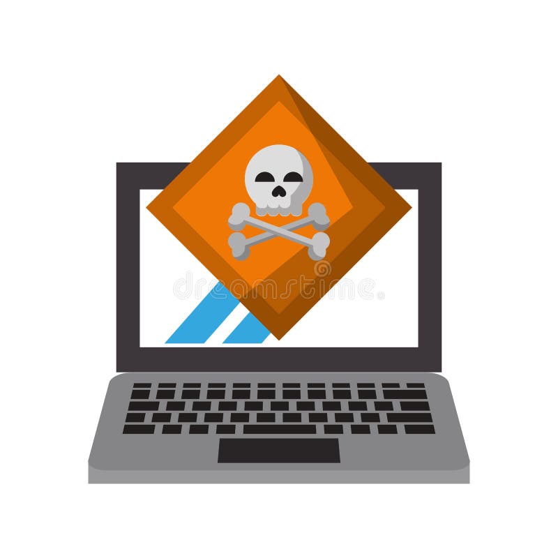 Danger sign with computer stock vector. Illustration of modern - 146272821