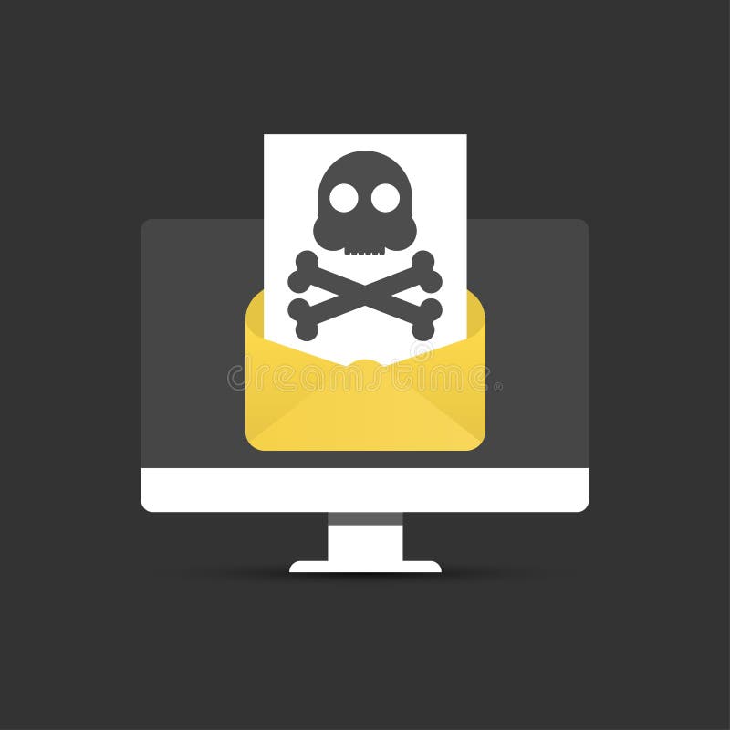 Danger Sign on the Computer. Vector Illustration Stock Vector ...