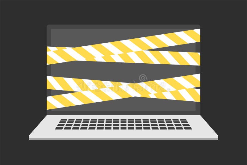 Danger Sign on the Computer. Vector Illustration Stock Vector ...
