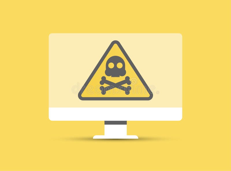 Danger Sign on the Computer. Vector Illustration Stock Vector ...