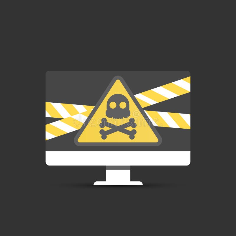 Danger Sign on the Computer. Vector Illustration Stock Vector ...