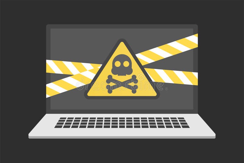 Danger Sign on the Computer. Vector Illustration Stock Vector ...