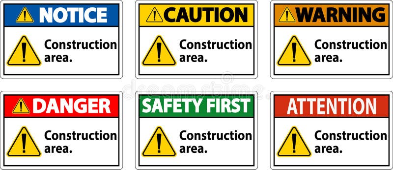 Danger Sign Construction Area Stock Vector - Illustration of protection ...