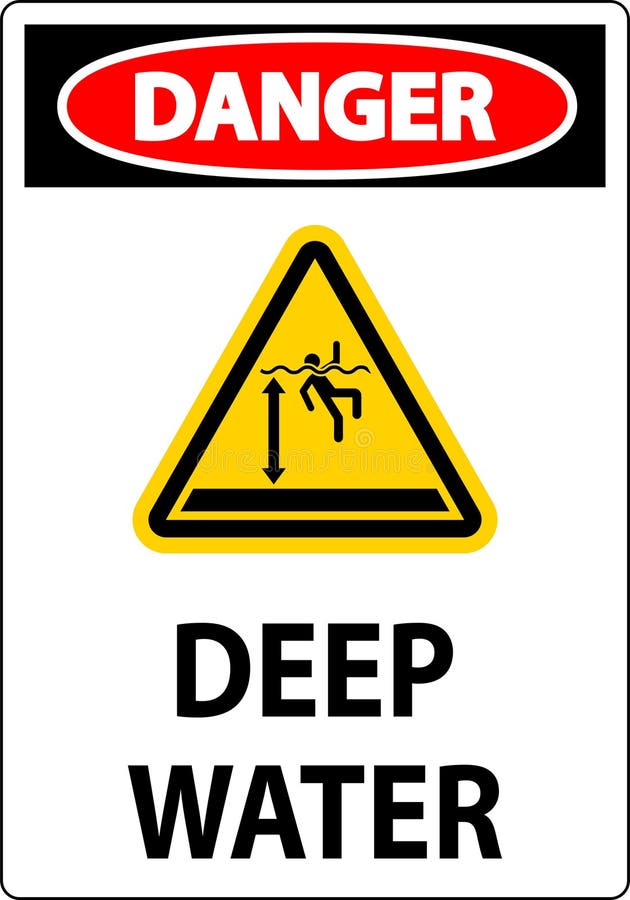 Danger Sign Deep Water stock vector. Illustration of hazard - 297476616