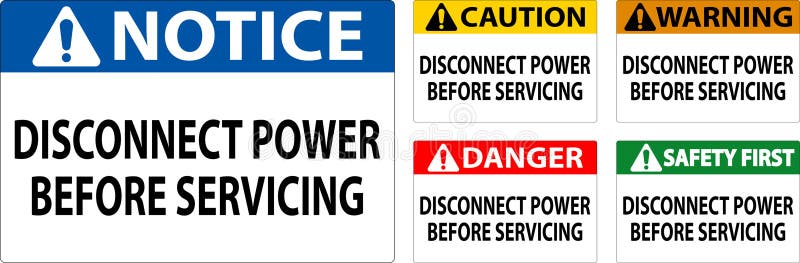 Danger Sign Disconnect Power before Servicing Stock Vector ...