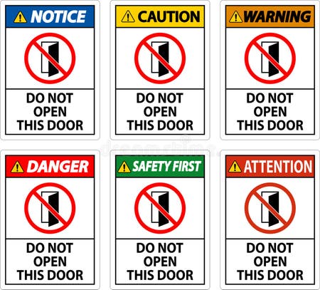 Danger Sign, Do Not Open this Door Stock Vector - Illustration of ...