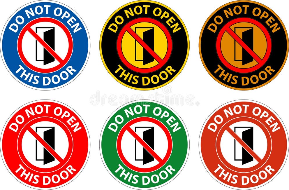 Danger Sign, Do Not Open this Door Stock Vector - Illustration of label ...