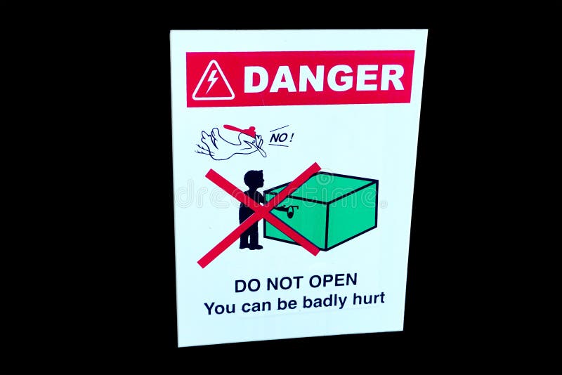 Danger sign, do not open stock photo. Image of danger - 62277954