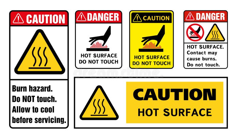 Danger Sign, Do Not Touch Hot Surface Sign. Vector Illustration Stock ...