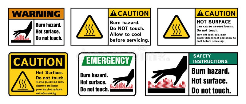 Danger Sign, Do Not Touch Hot Surface Sign. Vector Illustration Stock ...