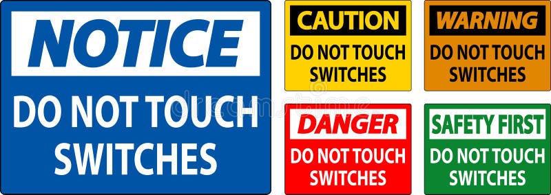 Danger Do Not Touch Cable Sign on White Background Stock Vector ...