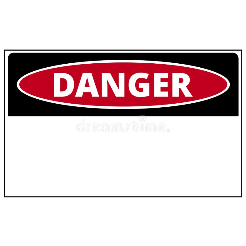 Danger Sign with Editable Space on a White Background Stock Vector ...