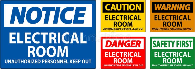 Danger Sign Electrical Room - Unauthorized Personnel Keep Out Stock ...