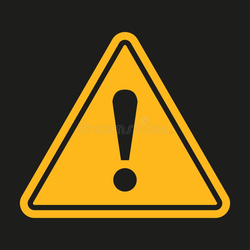 Danger Sign. Exclamation Point on a Black Background Stock Vector ...