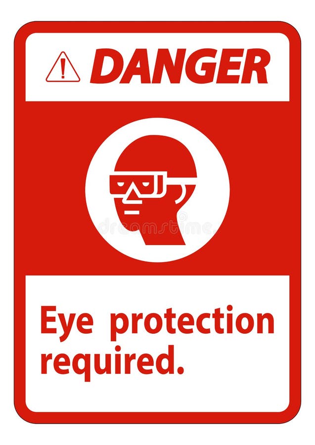 Danger Sign Eye Protection Required Symbol Isolate on White Background ...