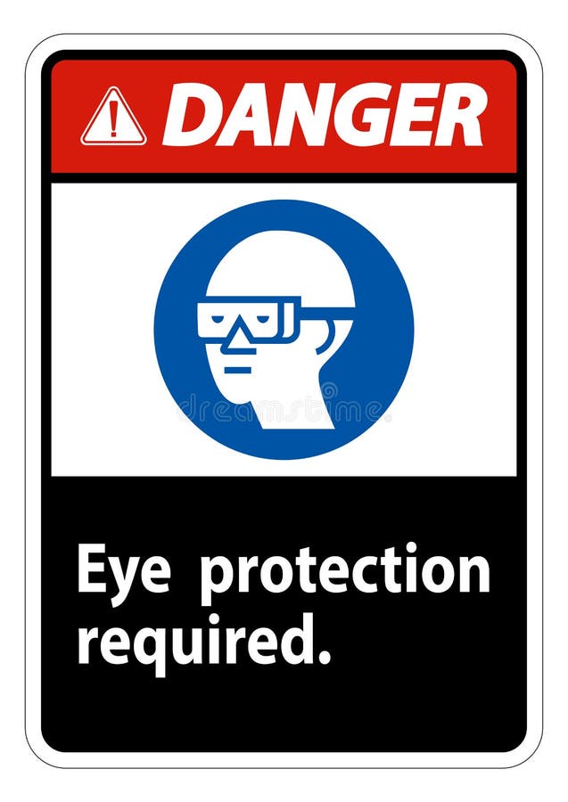 Danger Sign Eye Protection Required Symbol Isolate on White Background ...