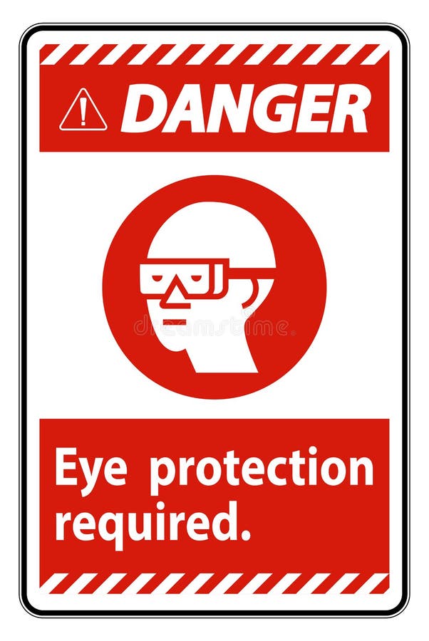 Danger Sign Eye Protection Required Symbol Isolate on White Background ...