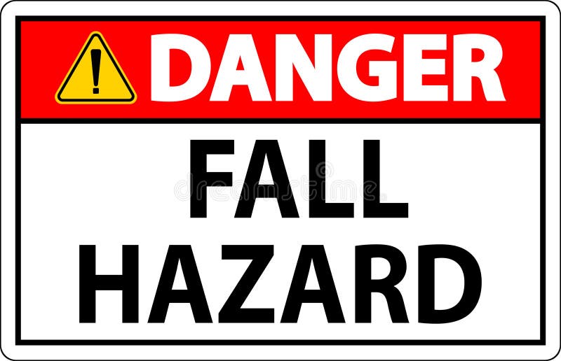 Danger Sign, Fall Hazard stock vector. Illustration of risk - 305346705