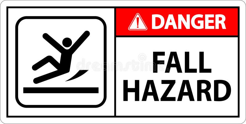 Danger Sign, Fall Hazard stock vector. Illustration of dangerous ...