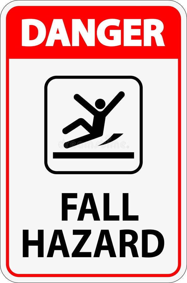Danger Sign, Fall Hazard stock vector. Illustration of caution - 305493212