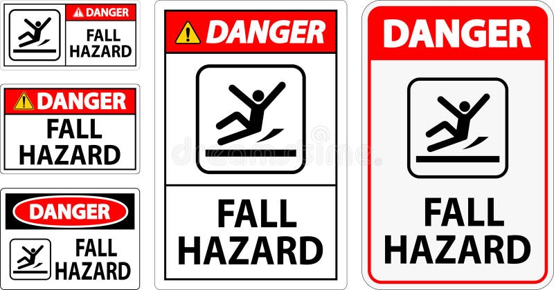 Danger Sign, Fall Hazard stock vector. Illustration of figure - 305709980