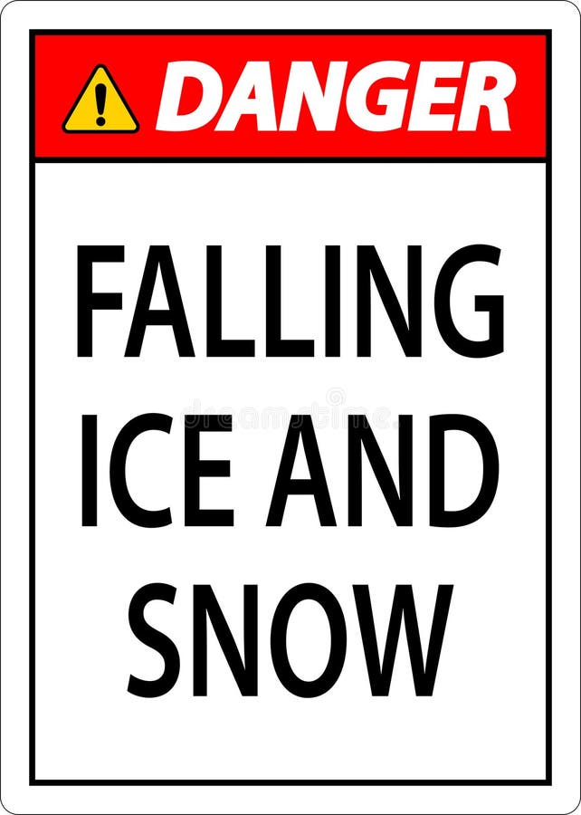 Danger Sign Falling Ice and Snow Stock Vector - Illustration of ...