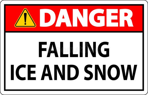 Danger Sign Falling Ice and Snow Stock Vector - Illustration of fall ...