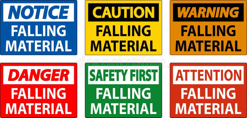 Danger Sign Falling Material Stock Vector - Illustration of falling ...