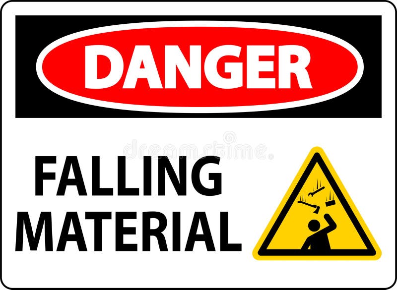 Danger Sign Falling Material Stock Vector - Illustration of accident ...