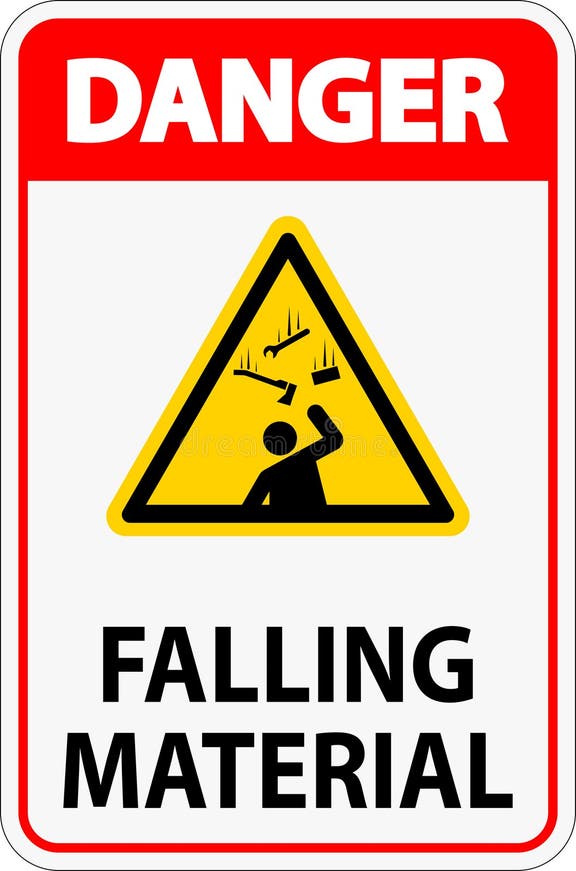 Danger Sign Falling Material Stock Vector - Illustration of dangerous ...