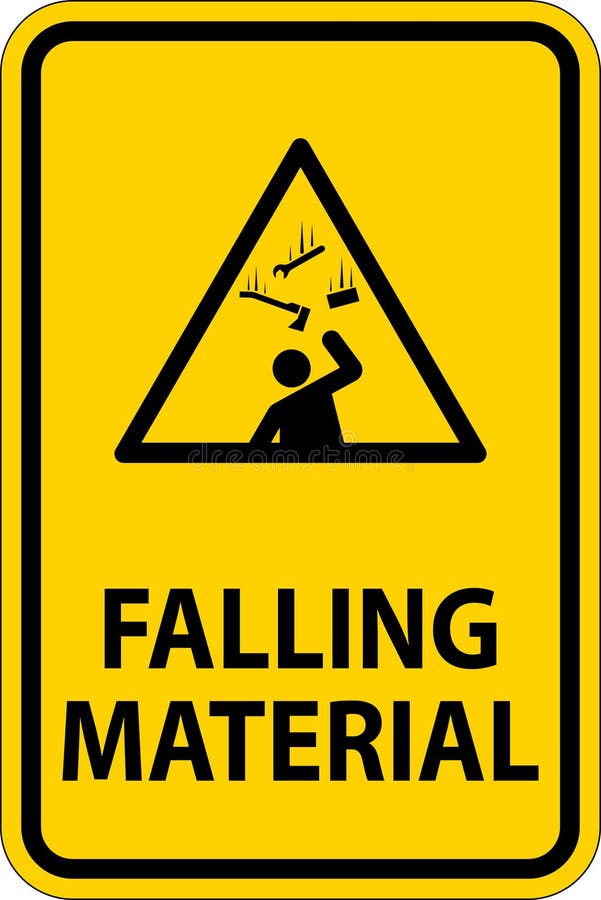 Danger Sign Falling Material Stock Vector - Illustration of debris ...