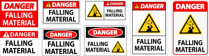 Danger Sign Falling Material Stock Vector - Illustration of helmet ...