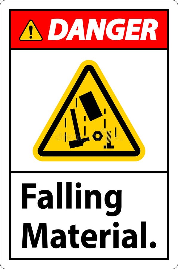 Danger Sign, Falling Material Stock Vector - Illustration of material ...