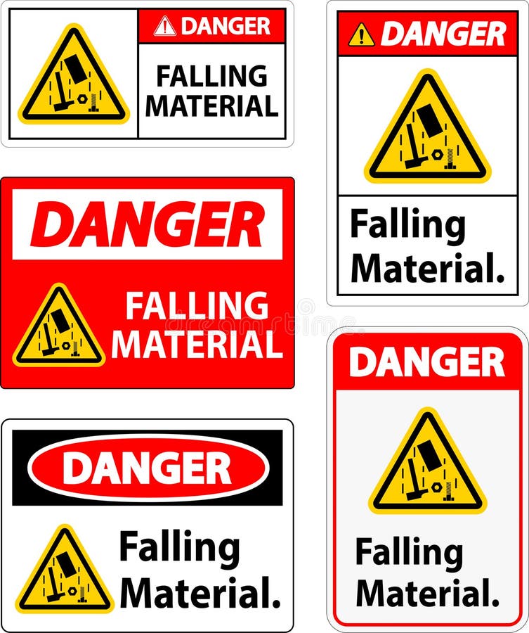 Danger Sign, Falling Material Stock Vector - Illustration of object ...