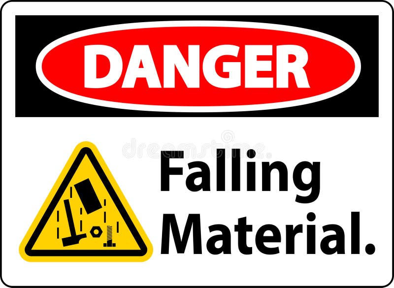 Danger Sign, Falling Material Stock Vector - Illustration of industry ...
