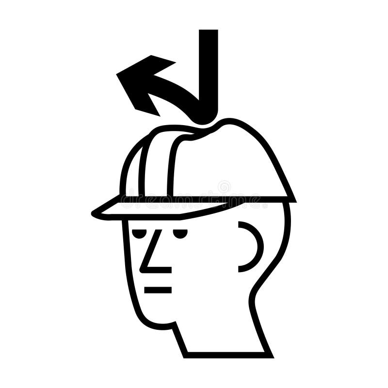 Danger Sign, Falling Objects Hard Hat Area Stock Vector - Illustration ...