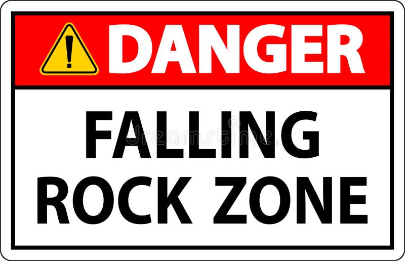 Danger Sign, Falling Rock Zone Stock Vector - Illustration of crumbling ...