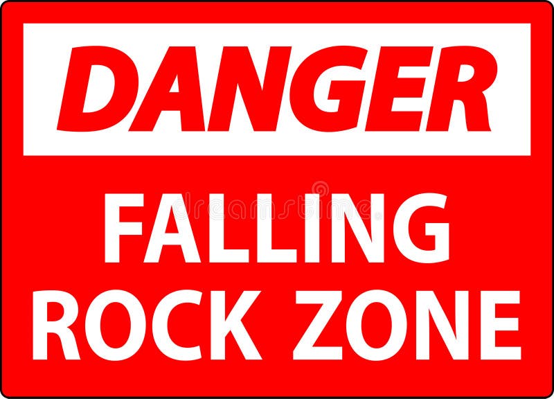 Danger Sign, Falling Rock Zone Stock Vector - Illustration of landscape ...