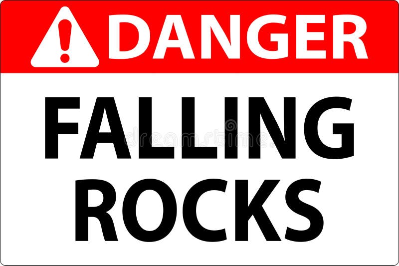 Danger Sign, Falling Rocks stock vector. Illustration of fall - 305346689
