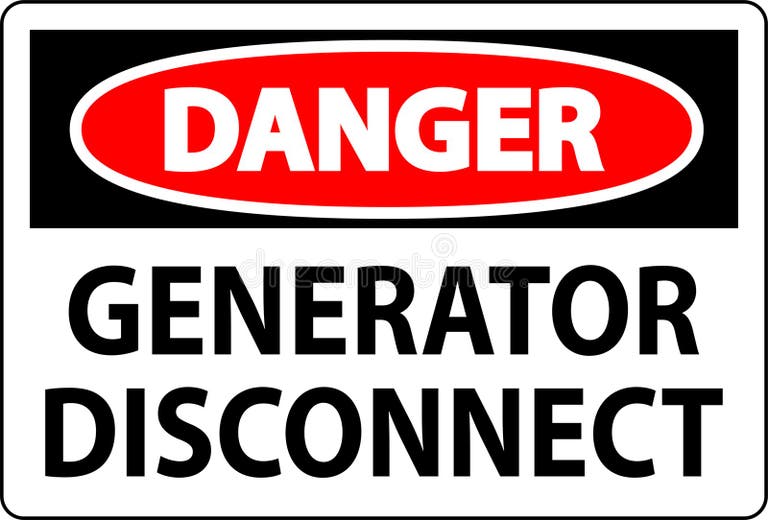 Danger Sign Generator Disconnect Stock Vector - Illustration of ...