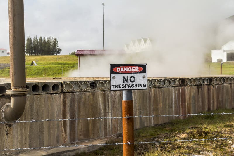 Danger Sign for Geothermic Steam in Iceland Stock Photo - Image of ...