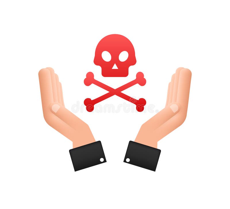 Danger Sign in Hands on White Backdrop. Vector Illustration. Stock ...