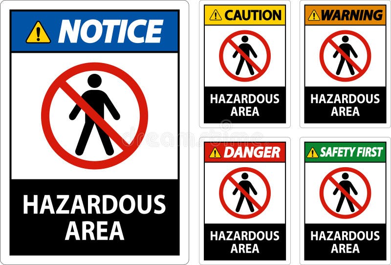 Danger Sign Hazardous Area Sign on White Background Stock Vector ...